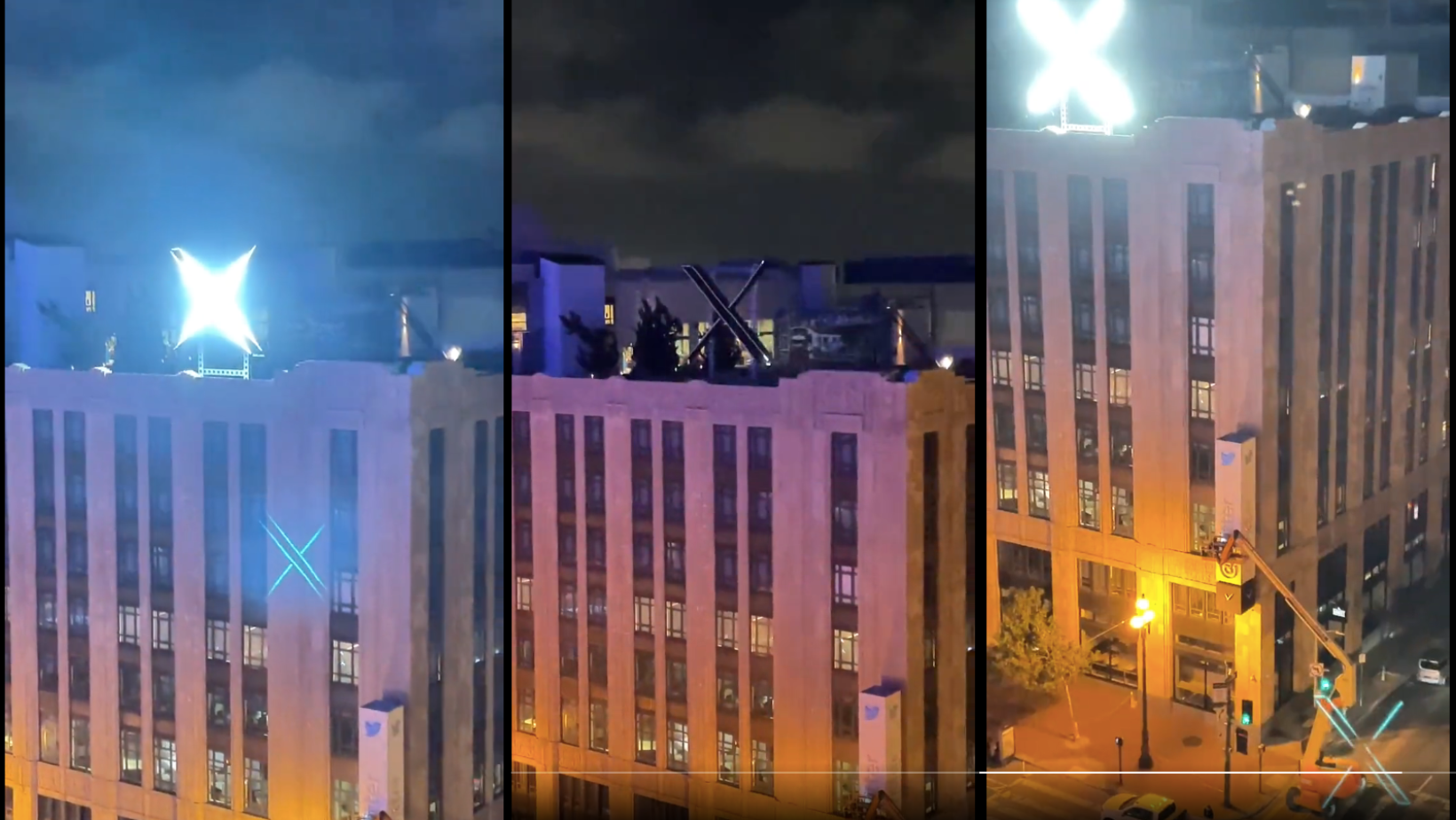 The 'X' Sign Elon Musk Put Up Flashes Every 20 Seconds On A Bunch Of ...