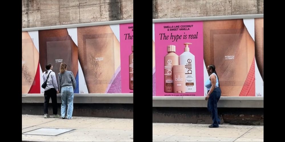 Large billboard in NYC encourages people to scratch and sniff a good ...